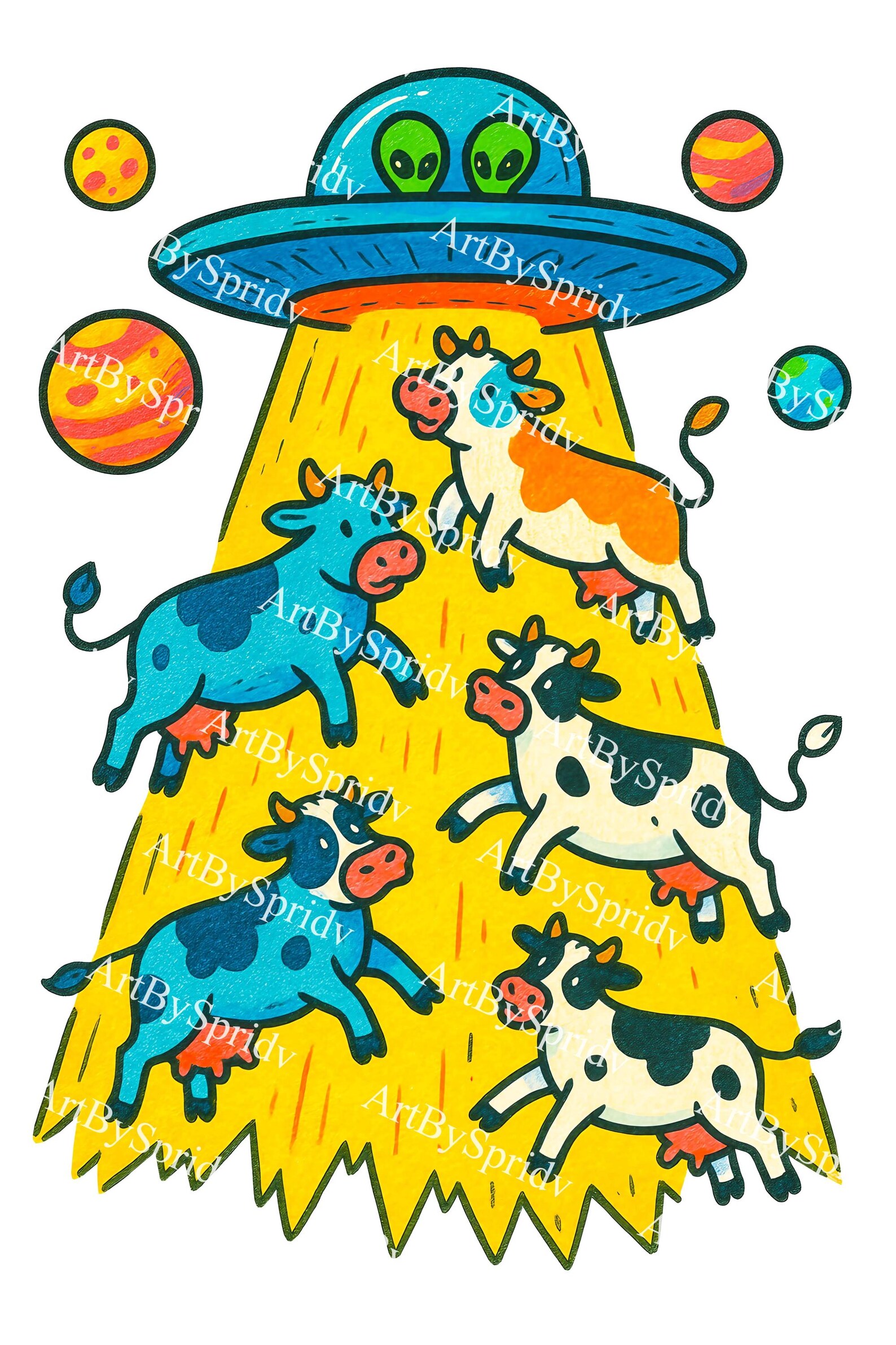 UFO Cow Abduction Png Clipart - Alien Spaceship Beaming up Cows ...