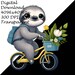 Adorable Sloth on Bicycle PNG Clipart Charming Hand-drawn Sloth ...