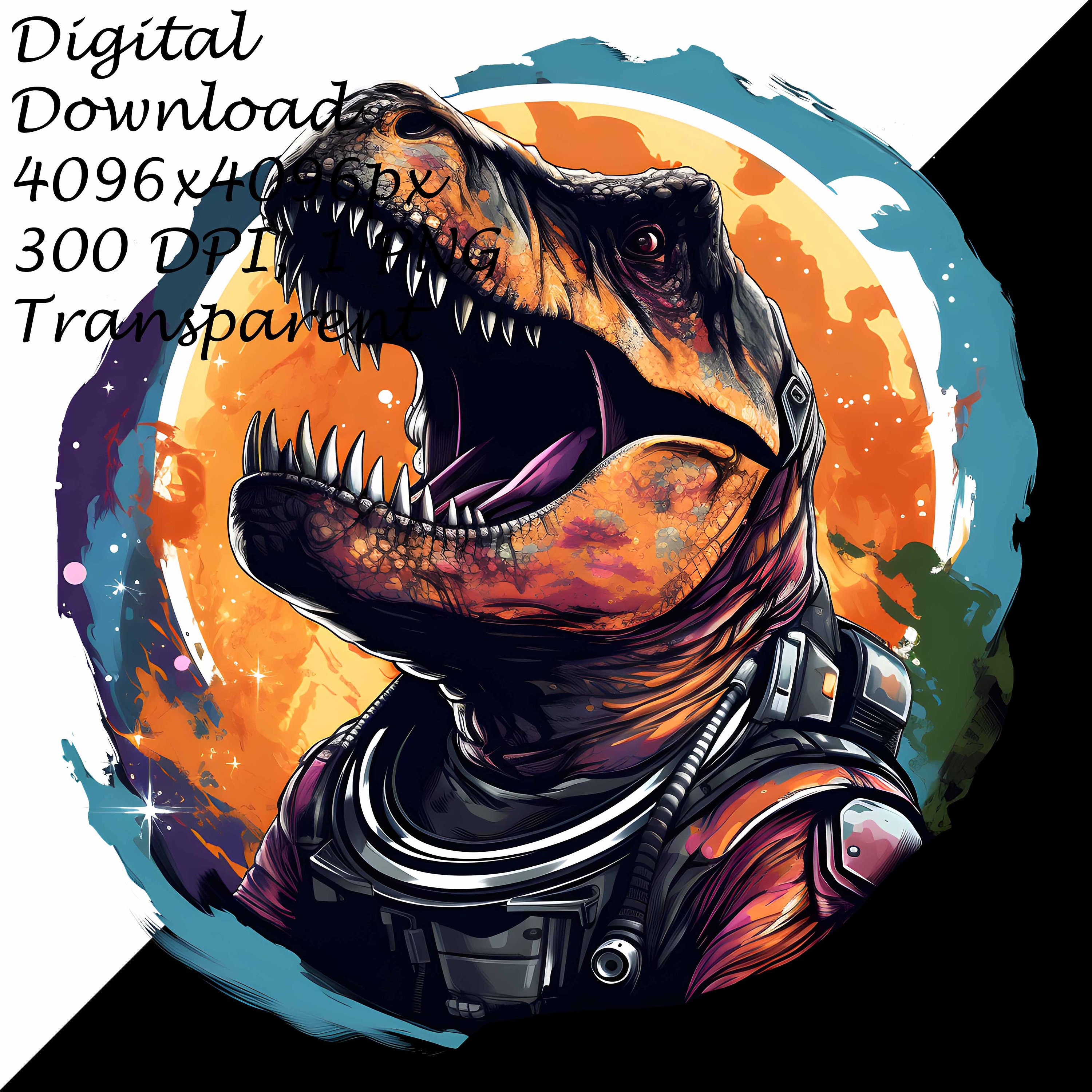 Epic T-rex in Space Suit PNG Clipart, Cosmic Galaxy Dinosaur Digital ...