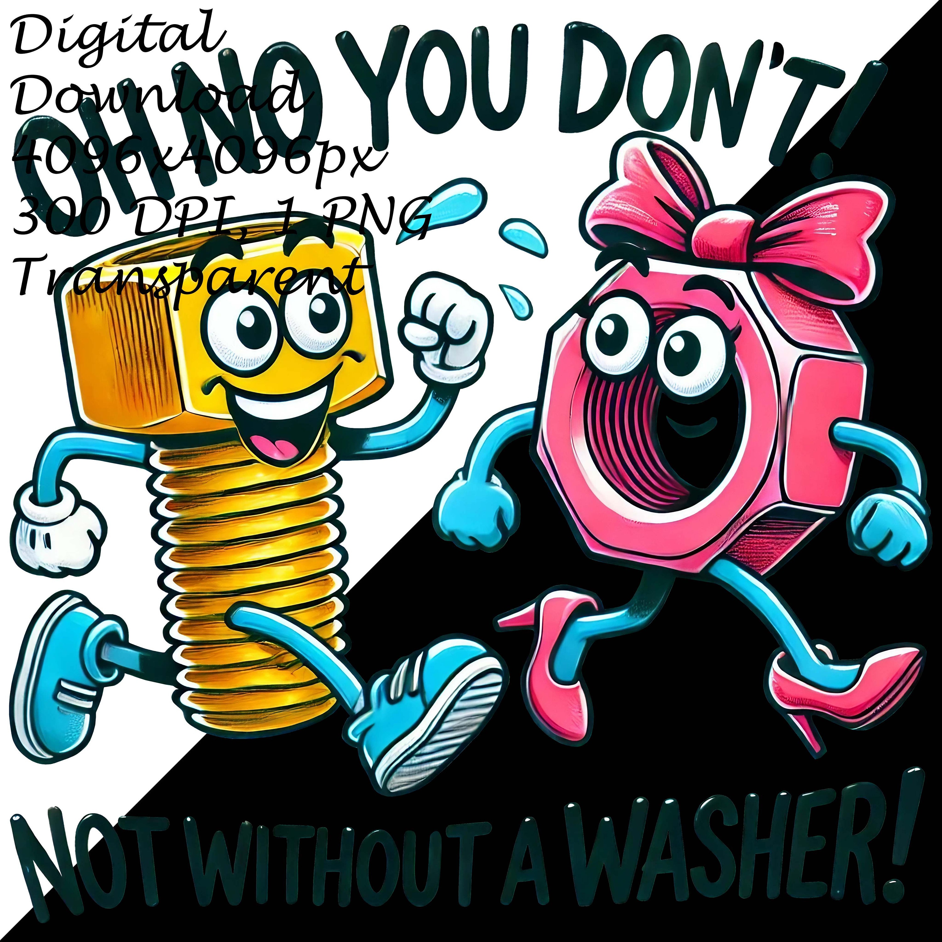 Funny Cartoon Nut & Bolt With Washer PNG Clipart, Cute Mechanical ...