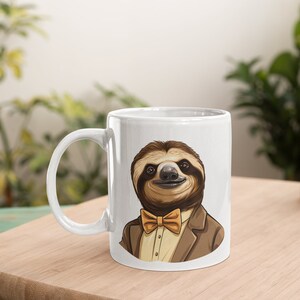 Dapper Sloth in Bow Tie Clipart PNG, Elegant Animal Digital Art, Funny Formal Sloth Illustration ...