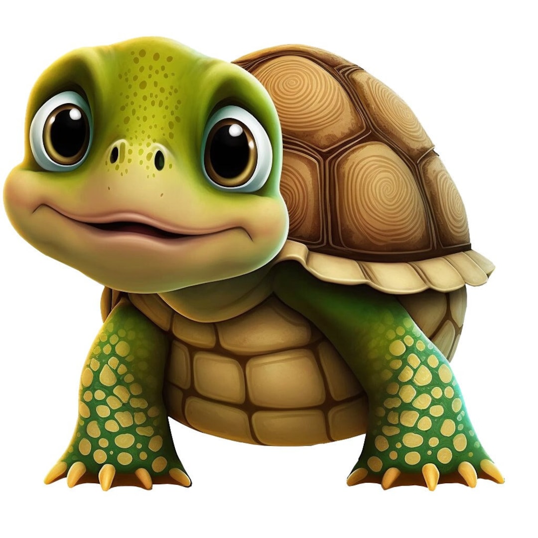 Cute Turtle Print Clip Art Png File Digital Instant Download,kids ...