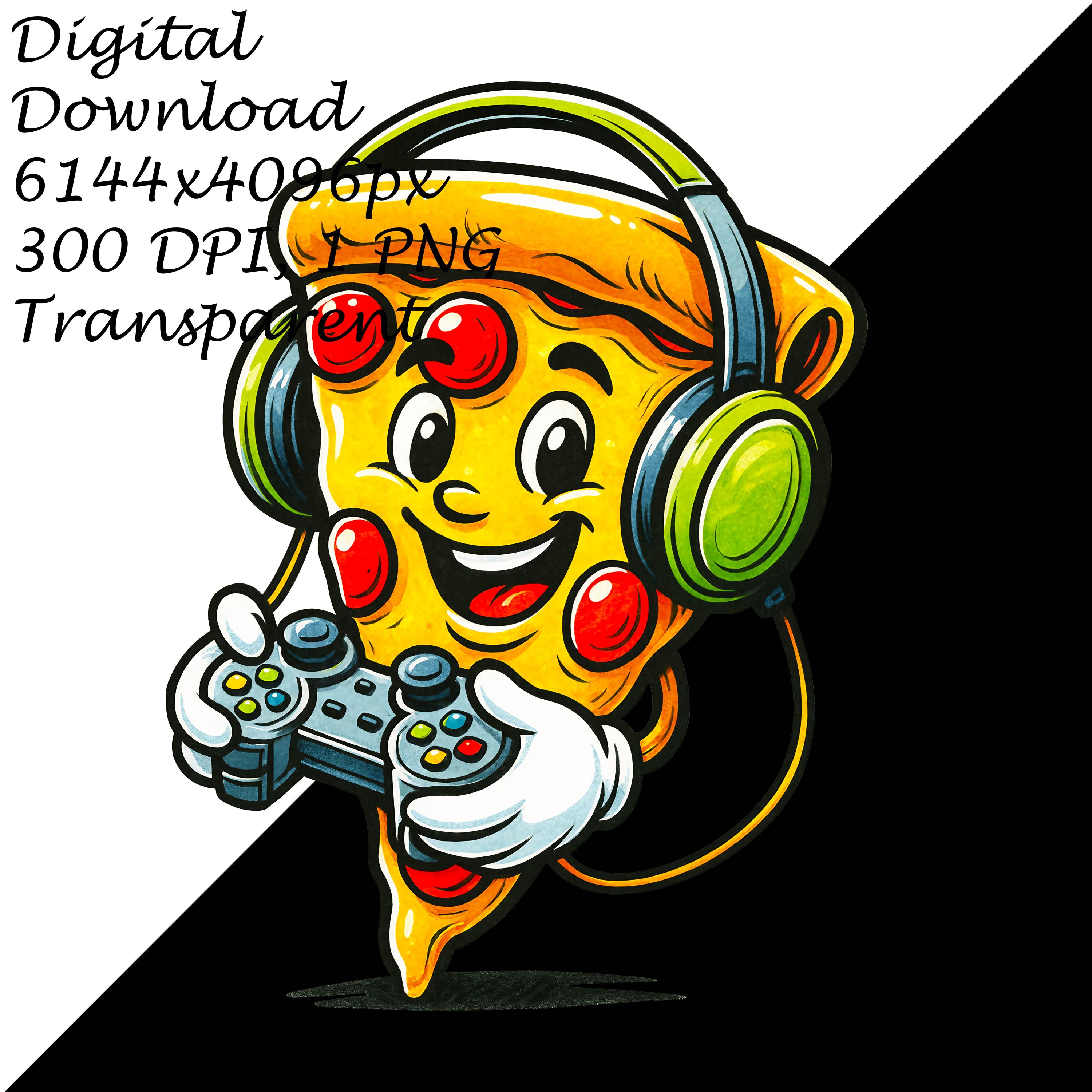 Pizza Gamer PNG Clipart - Cute Slice With Headphones & Controller ...