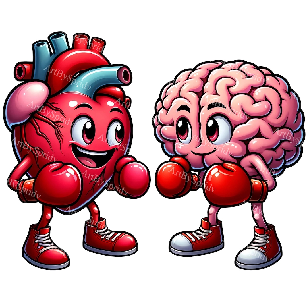 Whimsical Heart & Brain Boxing Clipart - Transparent PNG Digital ...