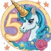 Magical Unicorn 5th Birthday PNG Clipart, Unicorn With Number 5, Roses ...