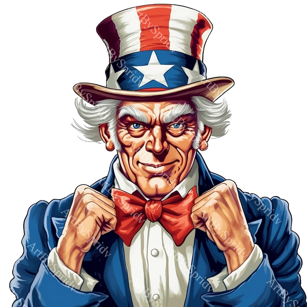 Patriotic Uncle Sam Clipart Sublimation PNG Design American Flag ...