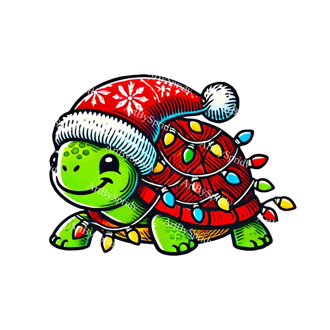 Christmas Turtle Clipart, Transparent PNG Clip Art, Turtle in Santa Hat ...