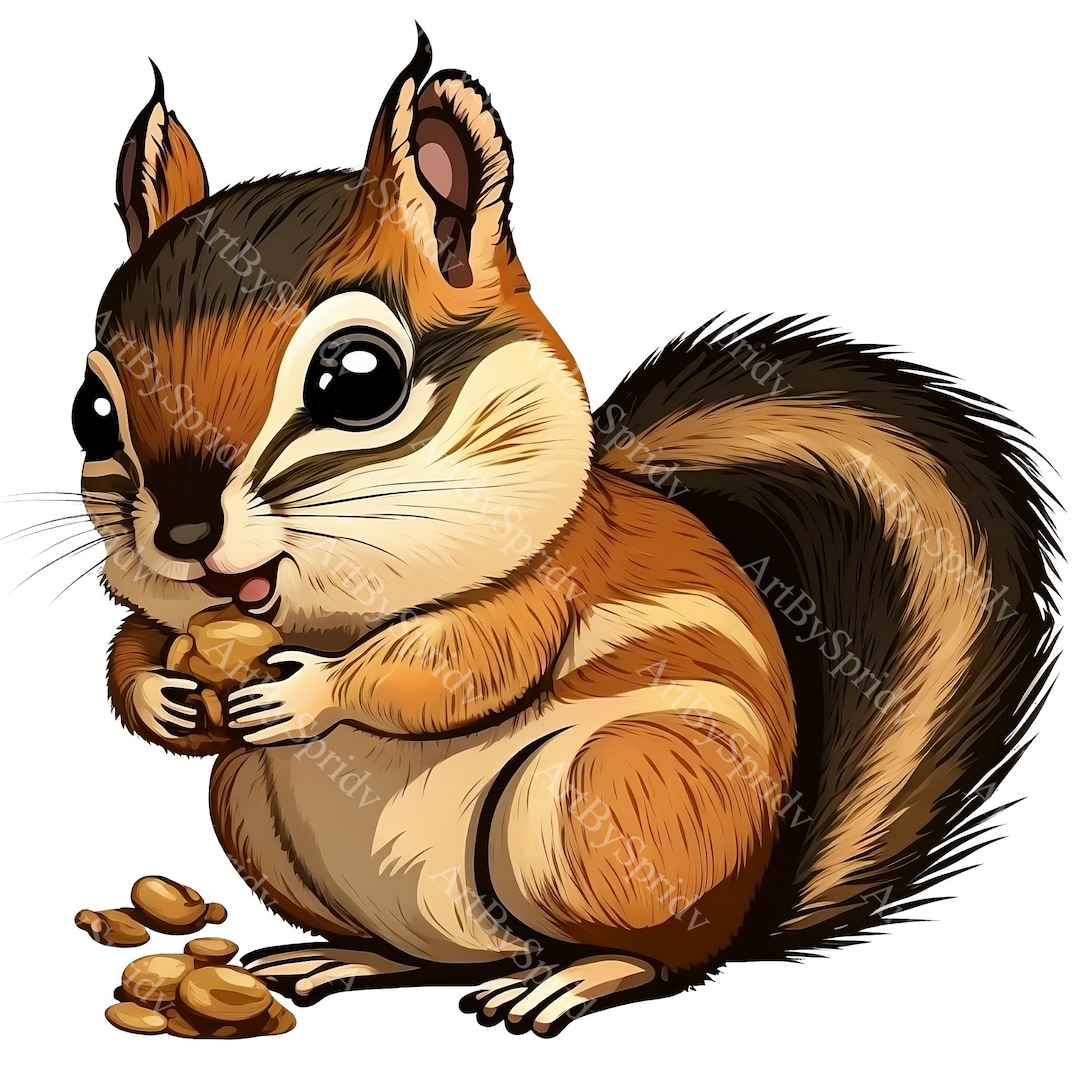 Adorable Chipmunk Clipart, Cute Nut-eating Animal PNG, Perfect for ...