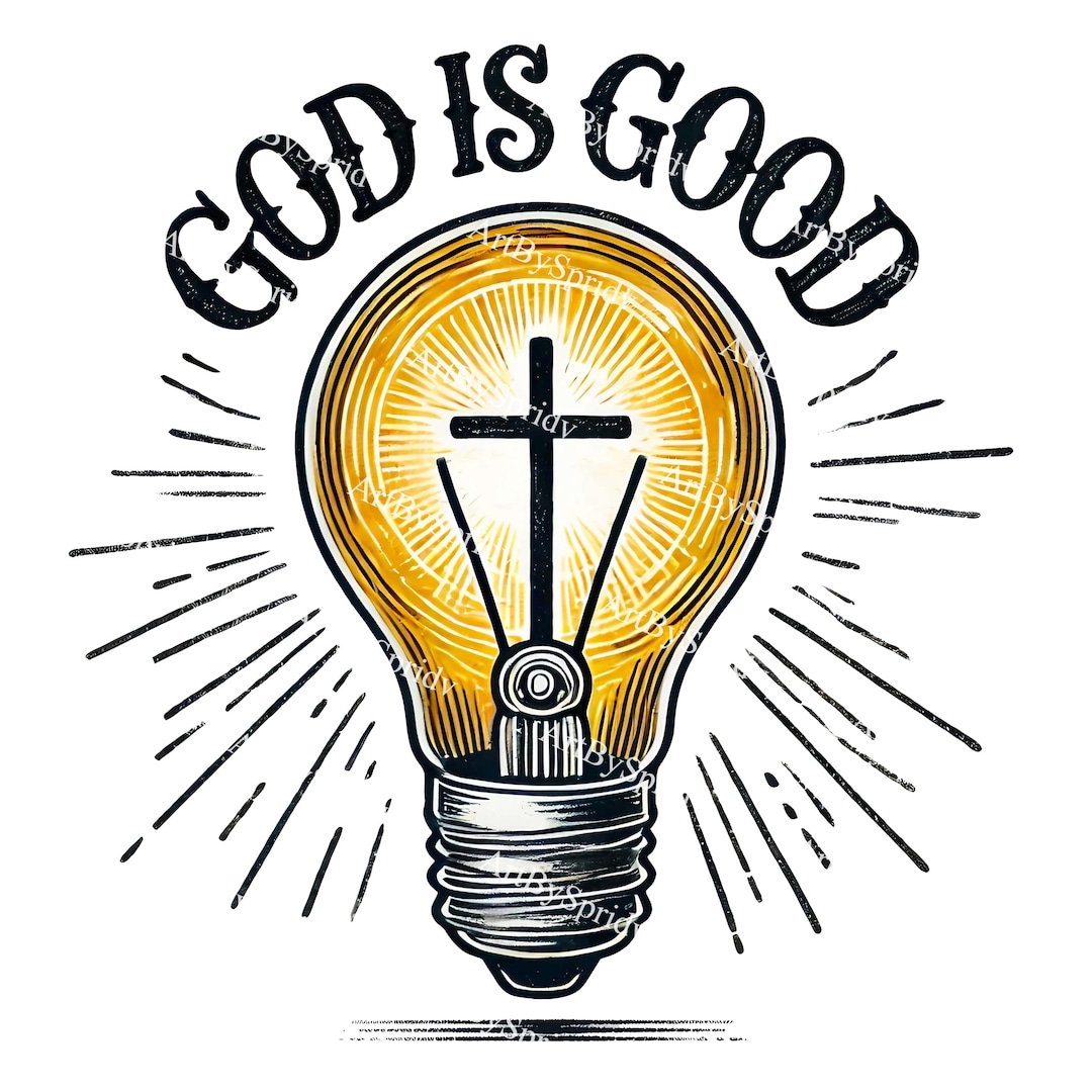 God is Good PNG, Christian Light Bulb Clipart, Faith-based Cross ...