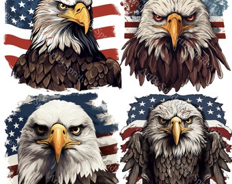 Patriotic Eagle Clipart, American Flag PNG, Freedom, Veterans Day ...