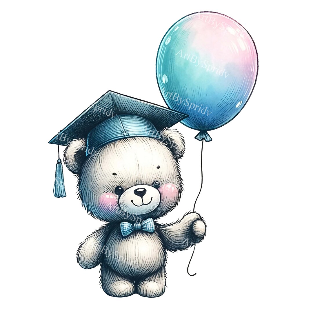 Graduation Teddy Bear Clipart PNG, Cute Graduate Bear With Cap and ...