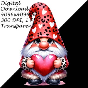 Valentine's Day Gnome Clipart - Heart-holding Gnome PNG, Digital ...