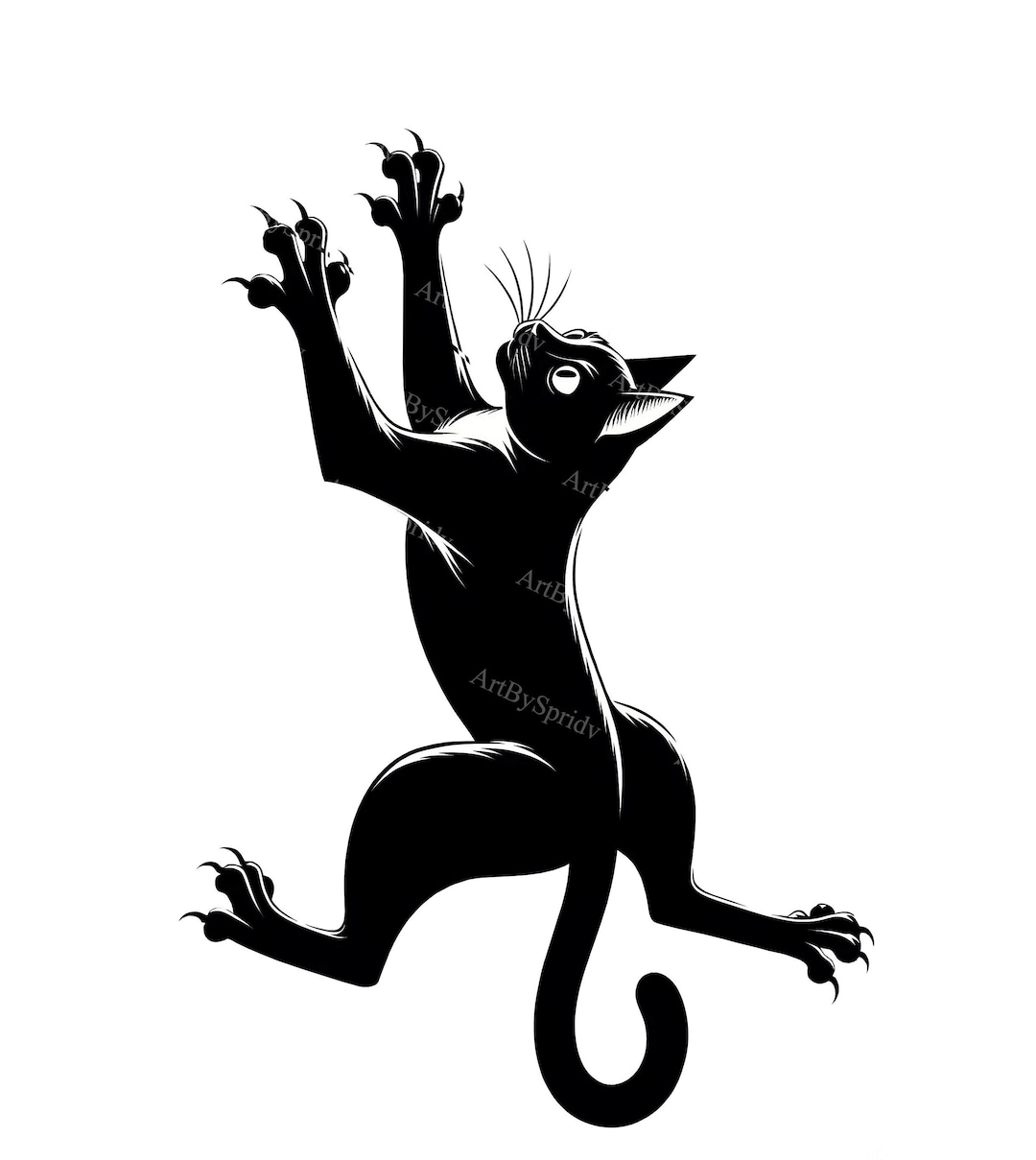 Black Cat Claws Clipart - Invisible Surface - PNG for T-shirts, Mugs ...