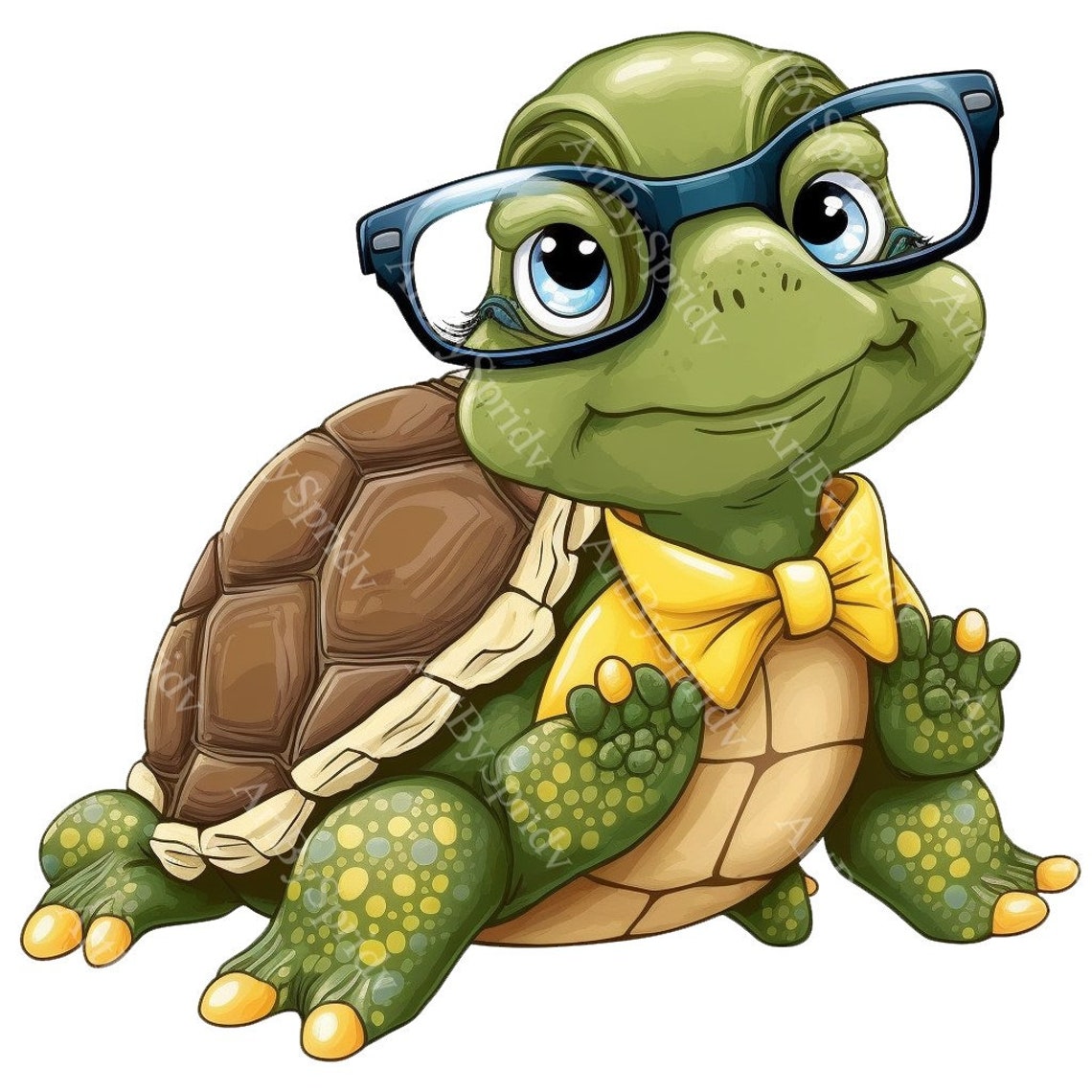 Cute Turtle Print Clip Art Png File Digital Instant - Etsy