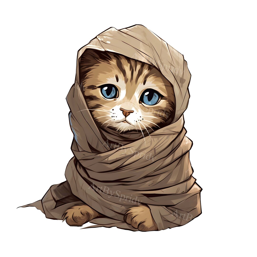 Cute Mummy Cat Transparent PNG Clipart Halloween Sublimation - Etsy
