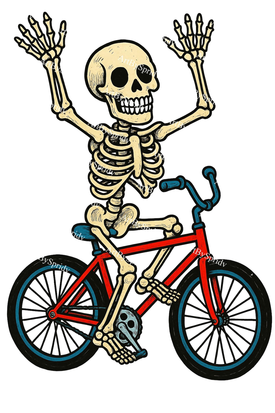 Funny Skeleton Riding Bicycle PNG | Happy Skull Biker Clipart ...