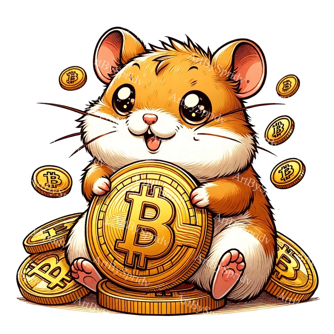 Hamster Bitcoin Clipart - Cute Rodent Crypto Currency PNG, Digital Gold ...