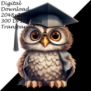 Graduation Owl Clipart | Cute Owl With Cap | Printable Sublimation PNG ...