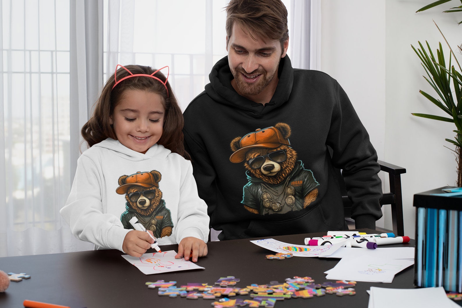 Cute Hipster Rap Teddy Bear PNG Transparent Animal Clipart - Etsy