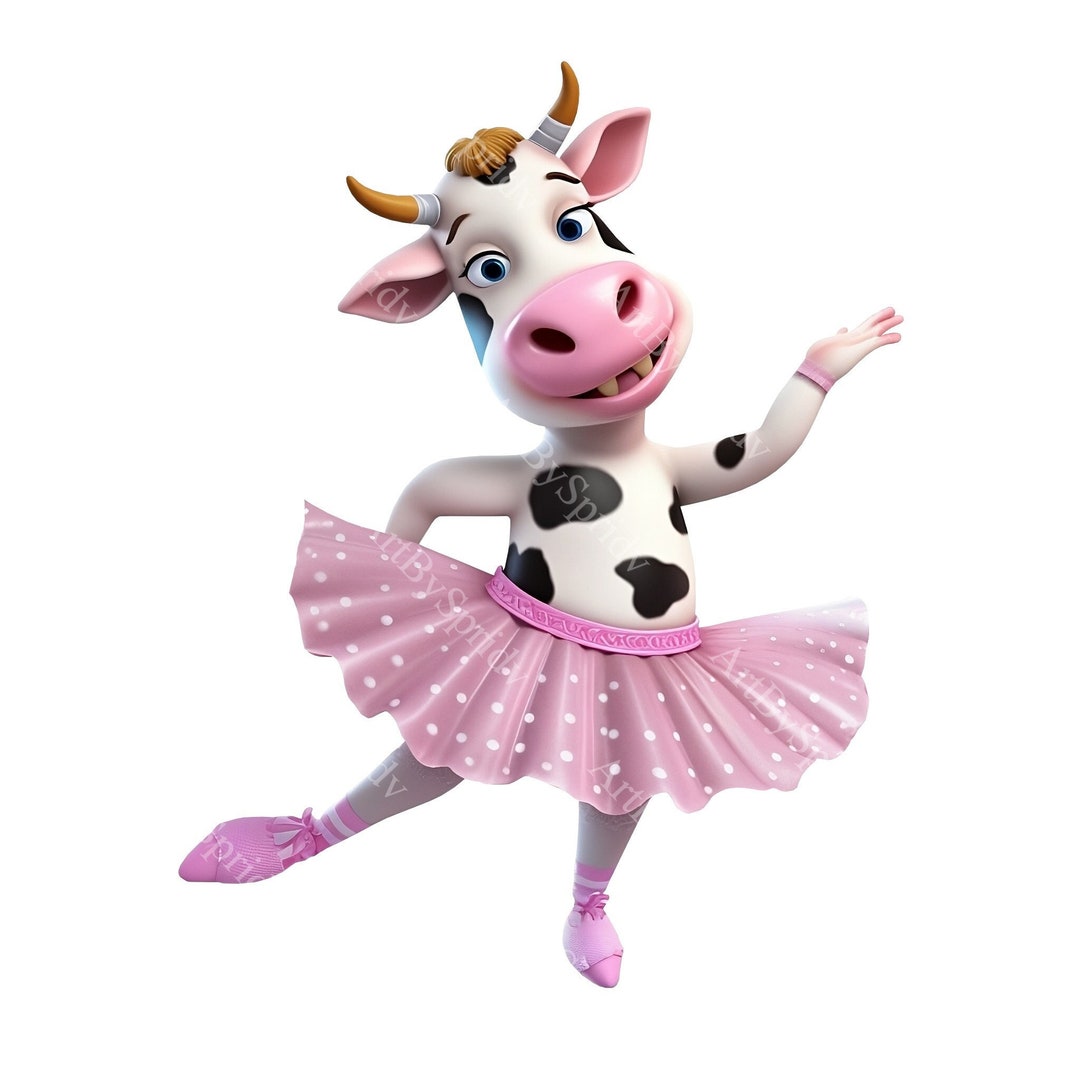 Dancing Cow With Tutu & Ballet PNG Clipart,transparent Farm Animal ...