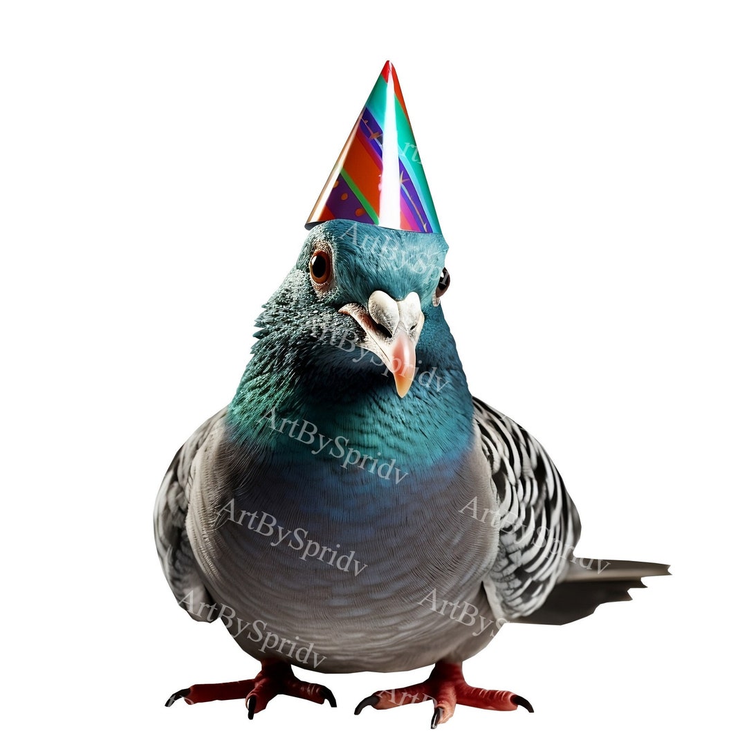 Festive Pigeon With Party Hat PNG Clipart-fun Digital Clip Art for ...