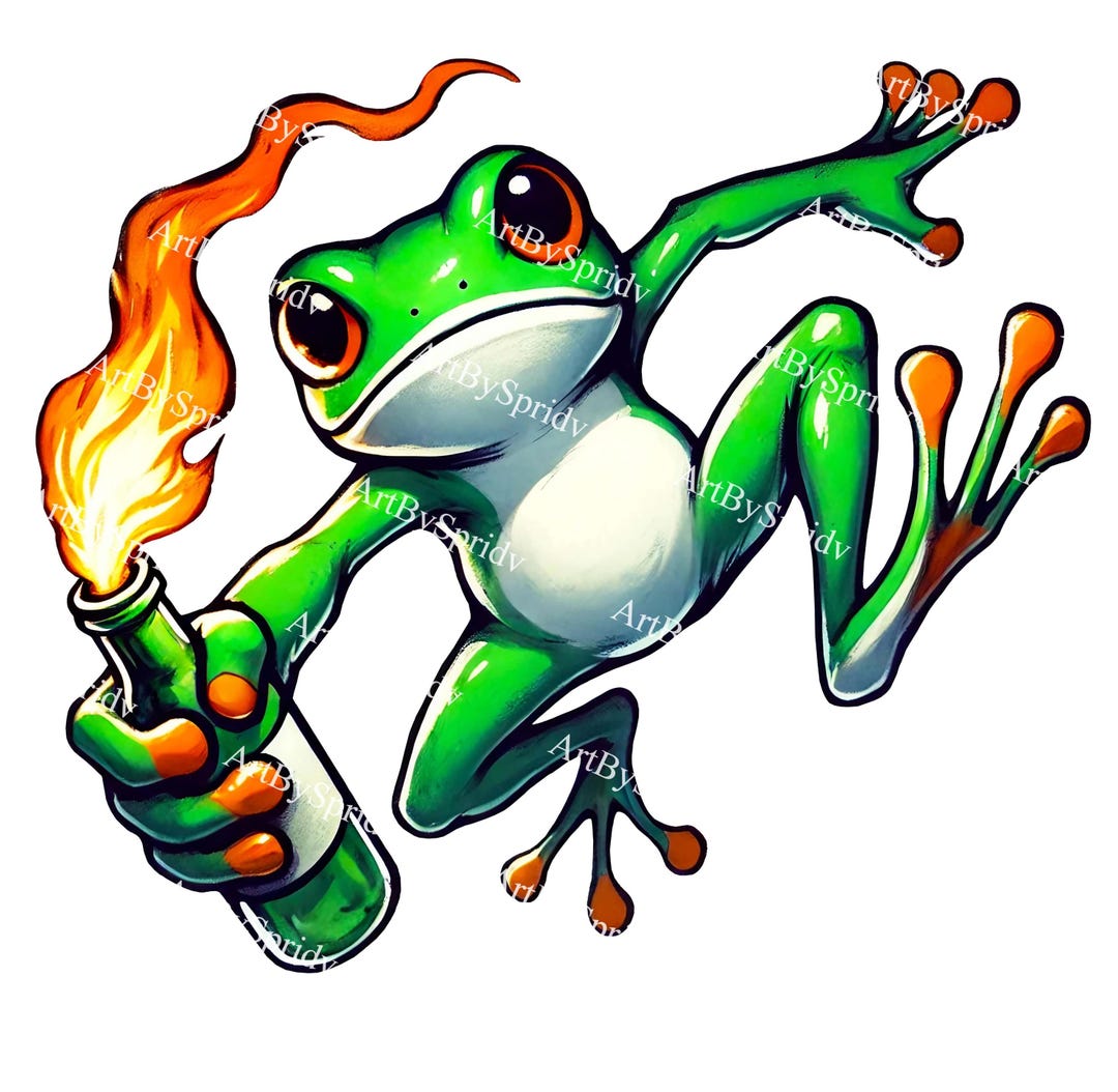 Rebel Frog Cartoon PNG, Funny Tree Frog Art, Wild Amphibian ...