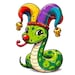 Whimsical Jester Snake Clipart - High-quality Transparent PNG, Festive ...