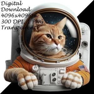 Astronaut Cat Clipart | Adorable Space Explorer PNG | Cosmic-themed ...