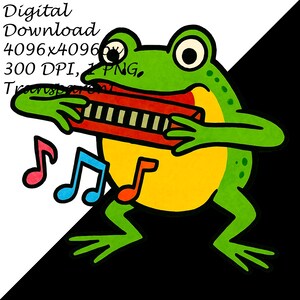 Funny Harmonica Frog PNG, Cartoon Musical Frog Clipart, Transparent ...