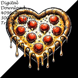 Heart-shaped Pepperoni Pizza PNG Clipart, Cheesy Valentine's Day ...