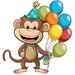 Cute Monkey Birthday Party Hat&balloons PNG Clipart,transparent Animal ...