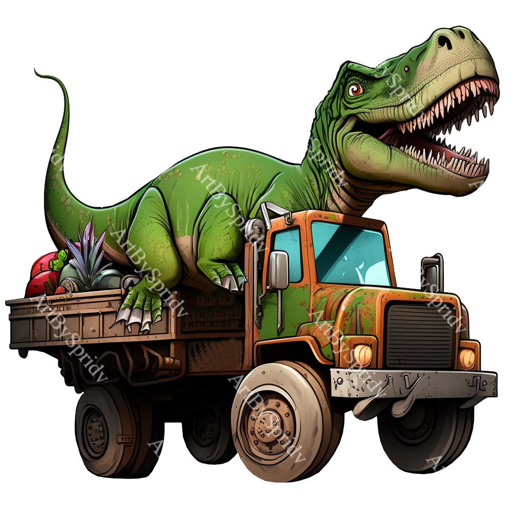 T-rex Dinosaur on Monster Truck Sublimation Clipart - Etsy