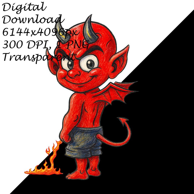 Cute Red Devil Clipart PNG, Little Cartoon Demon Boy Illustration ...
