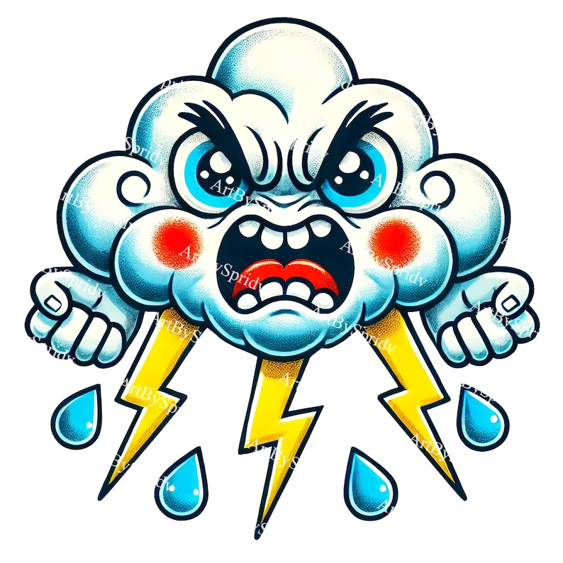 Angry Cloud Clipart Transparent PNG | Cartoon Storm Cloud Art ...