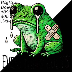 Sad Frog PNG Clipart, Everything Hurts Crying Frog With Bandage ...
