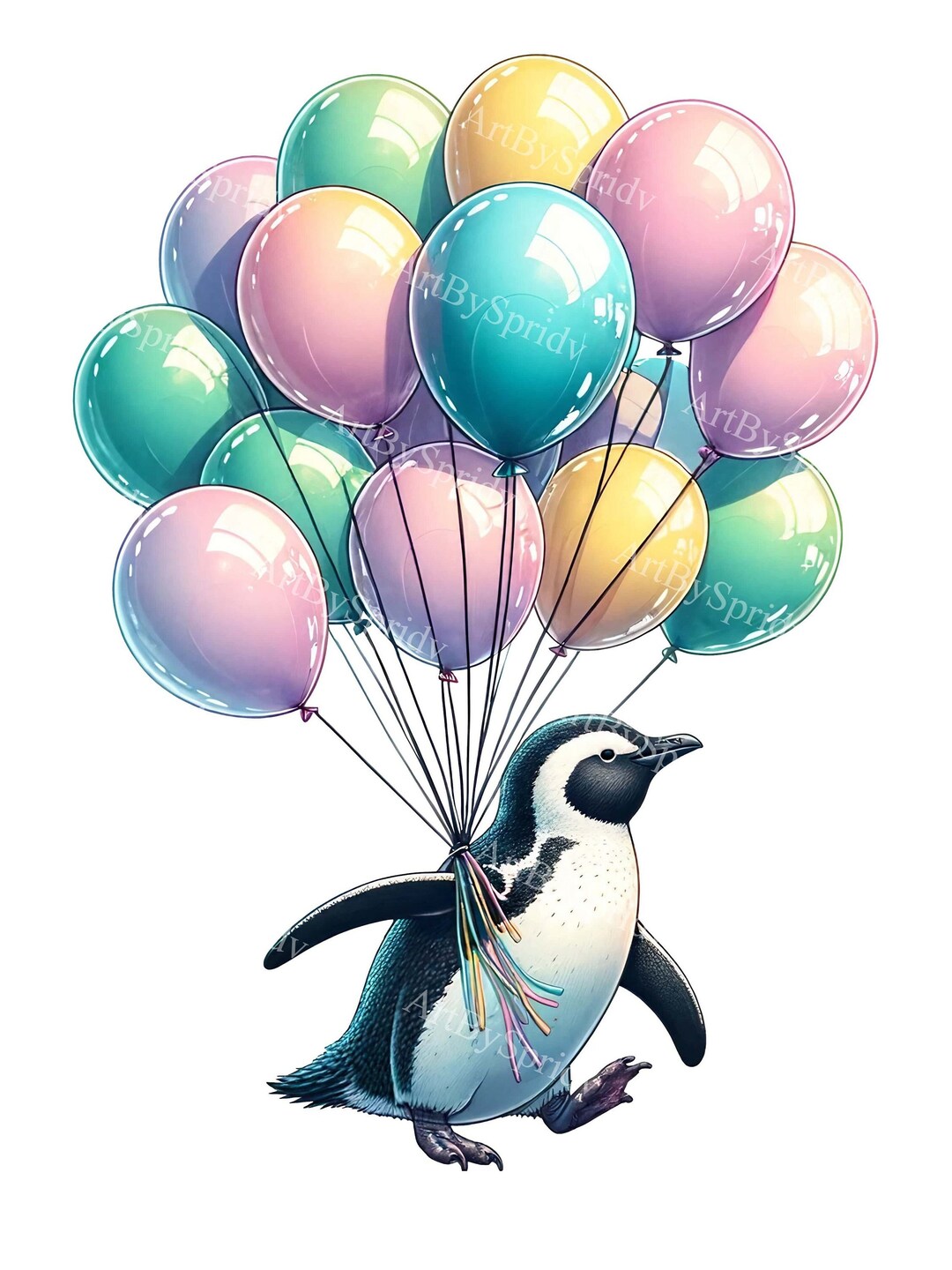 Penguin Balloon Clipart | Colorful Party Decoration PNG | Kids Birthday ...