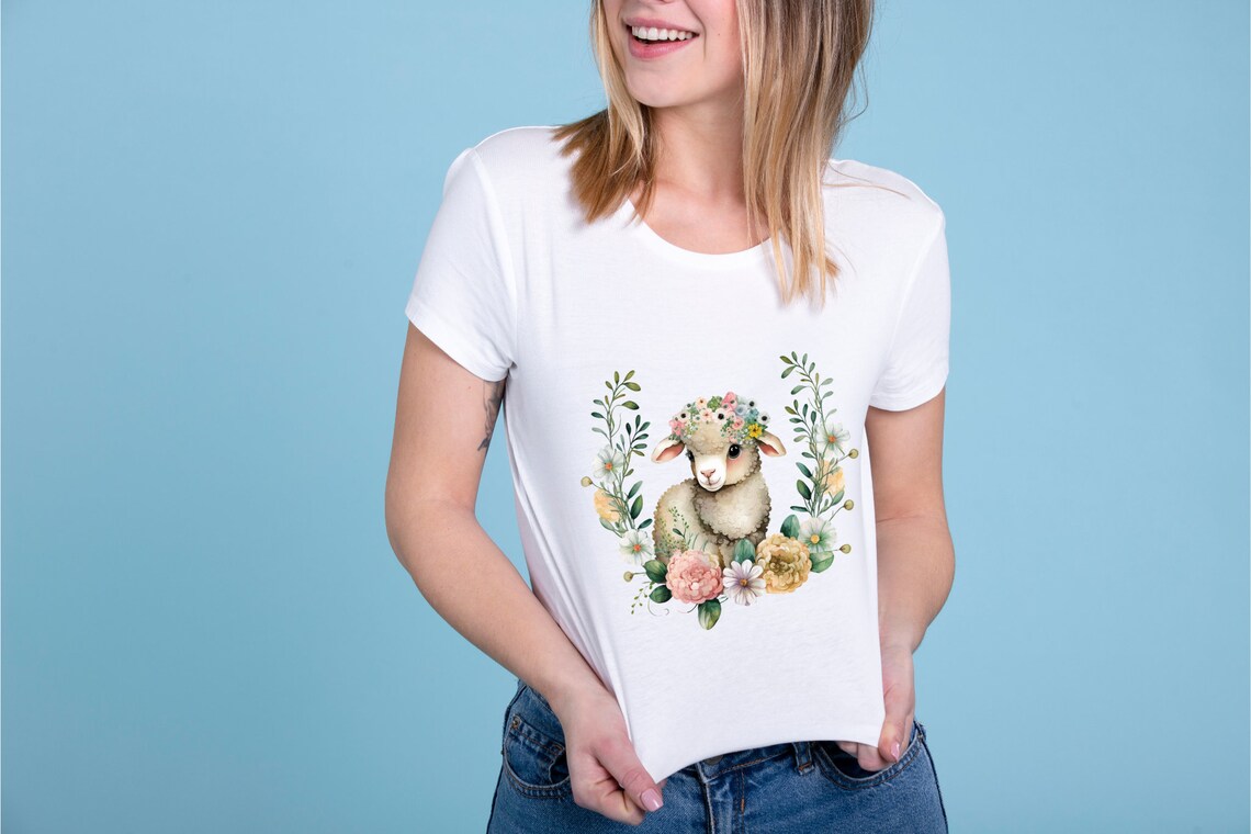 Cute Floral Sheep PNG Transparent Farm Flower Animal Clipart - Etsy