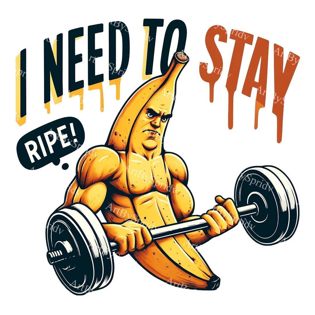 Muscular Banana Lifting Dumbbell Clipart - Fitness Motivation PNG ...