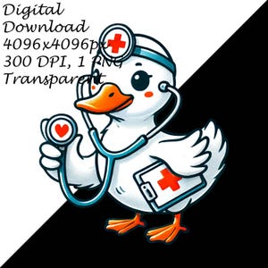 Duck Doctor PNG Clipart, Cute Medical Themed Duck With Stethoscope for ...