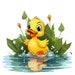 Cute Duckling Splash in Pond PNG, Transparent Farm Animal Clipart, Kids ...