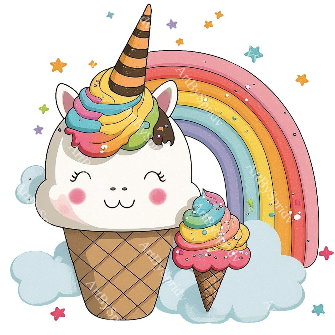 Ice Cream Unicorn PNG Clipart, Transparent Kids Clip Art Cartoon Design ...