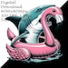 Shark in Flamingo Float Clipart: Fearsome Shark Digital PNG, Pink ...