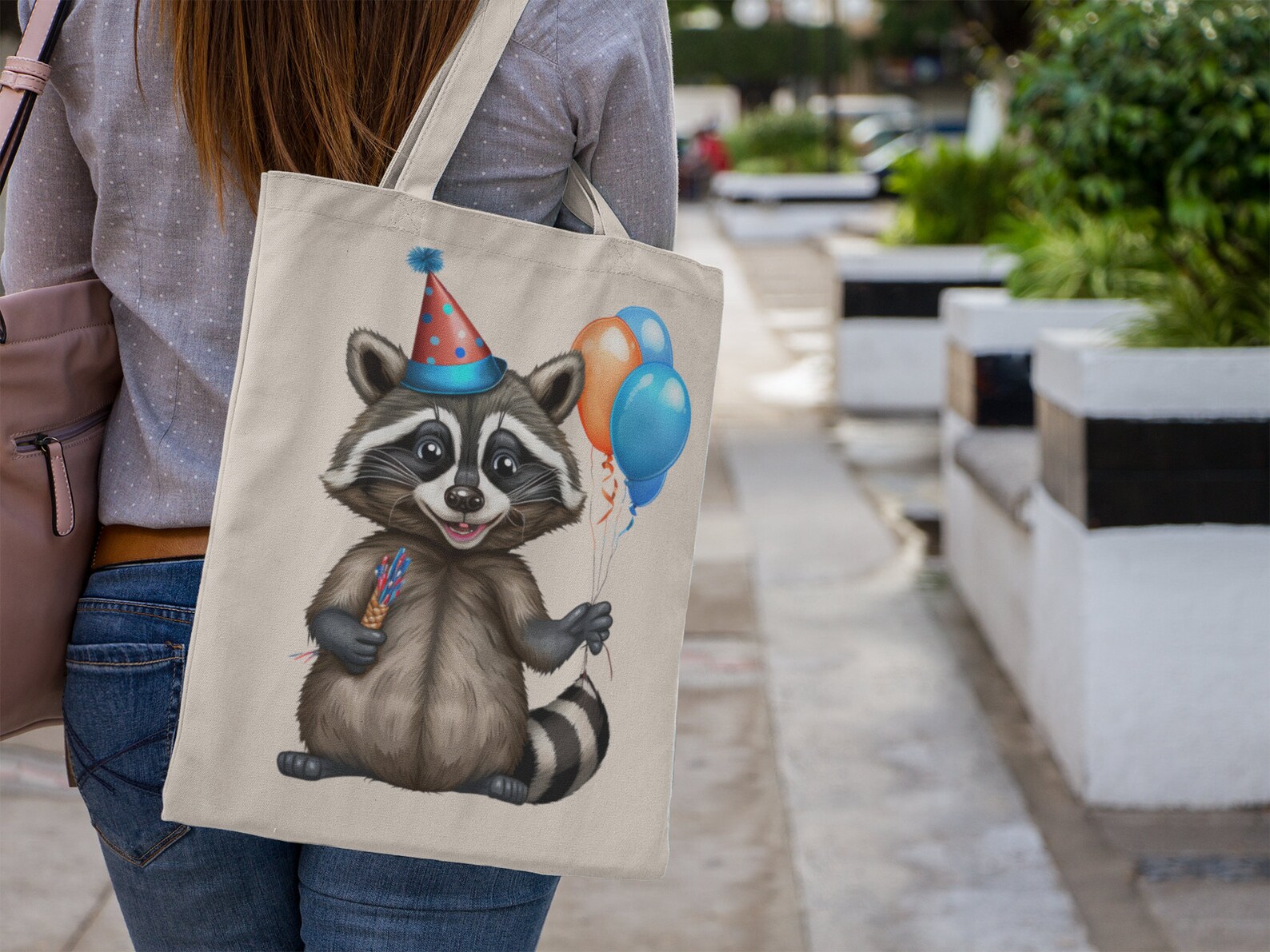 Cute Raccoon Birthday Party Hat&balloons PNG - Etsy