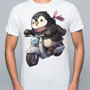 Motorcycle-riding Penguin Clipart | Digital PNG for Printable ...