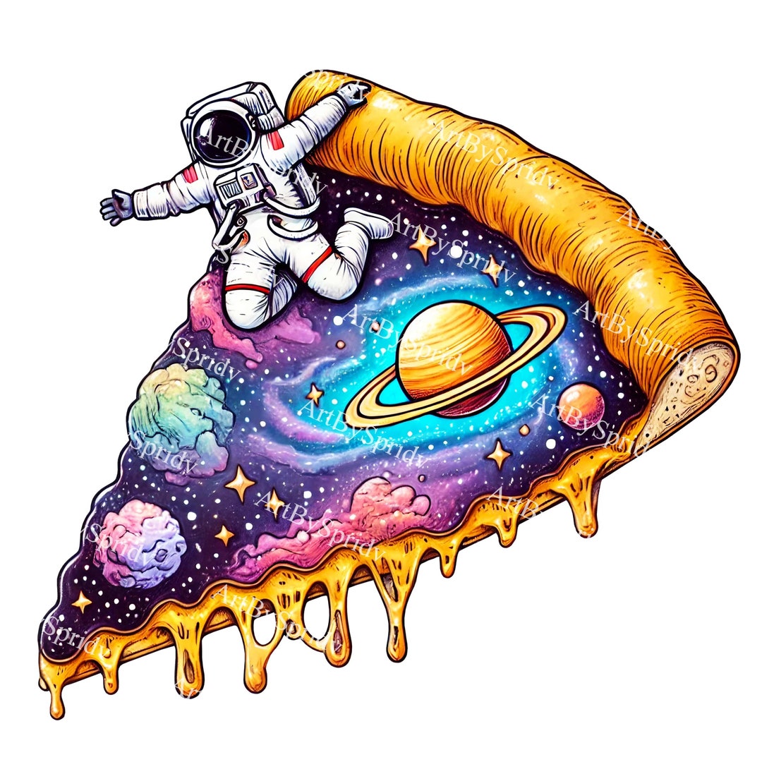 Astronaut on Cosmic Pizza Slice PNG Clipart, Outer Space Galaxy ...