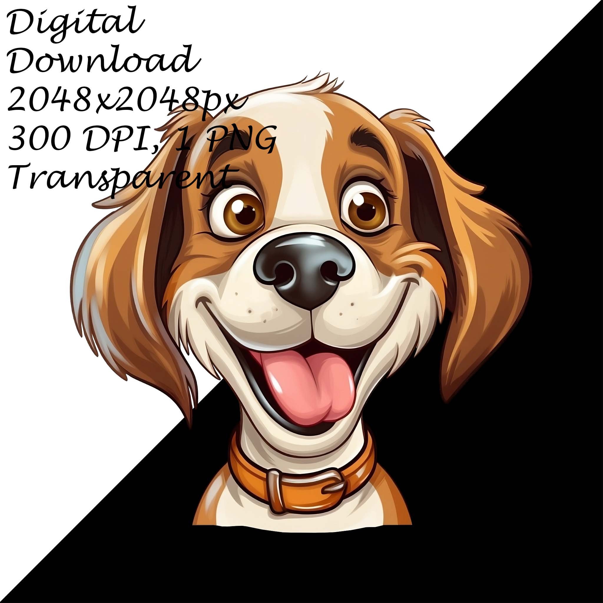 Smiling Dog Face PNG Clipart, Cute Puppy Digital Illustration ...