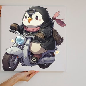 Motorcycle-riding Penguin Clipart | Digital PNG for Printable ...