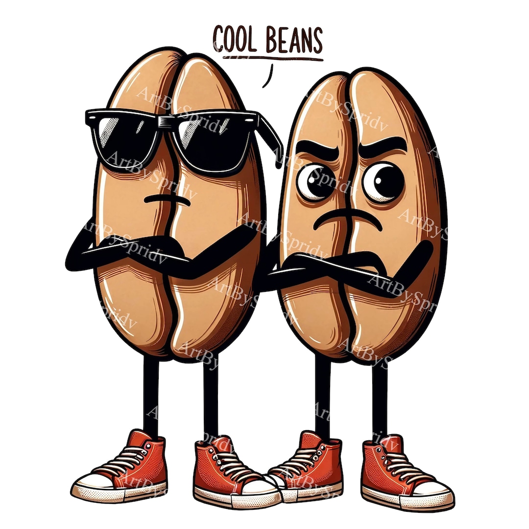 Unique Anthropomorphic Coffee Bean Characters Clipart - Cool Beans ...