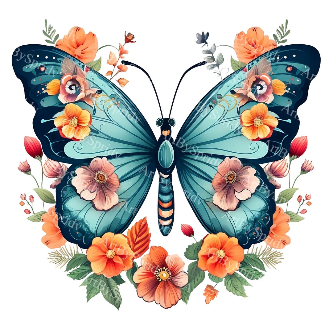 Floral Butterfly PNG Clipart, Nature-inspired Butterfly Download ...