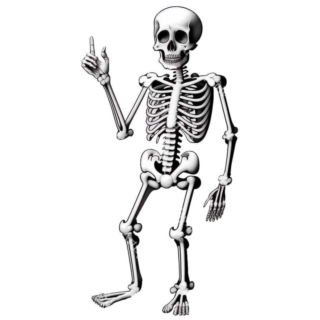 Skeleton Middle Finger Clipart Funny Skeleton Png Humorous Digital
